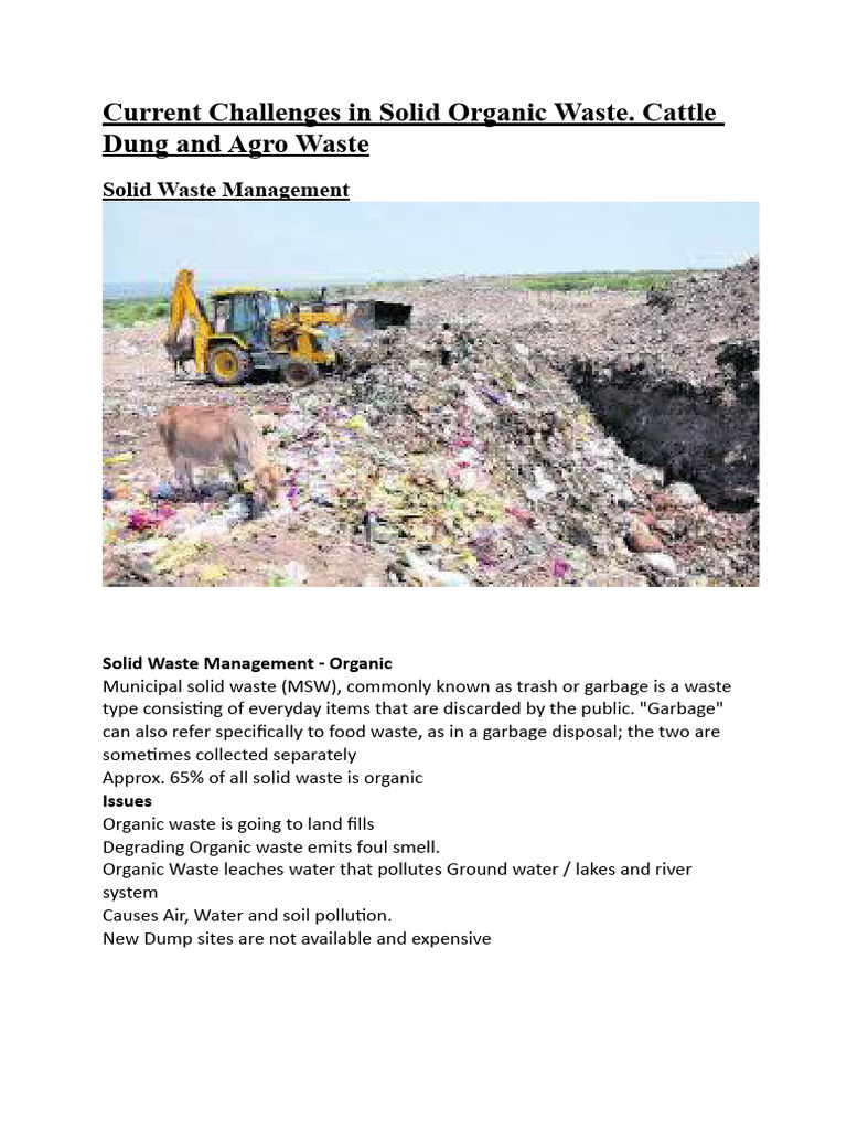 Solid Organic Waste, Cattle Dung and Agro Waste Treatment by DIGESTOR | PDF