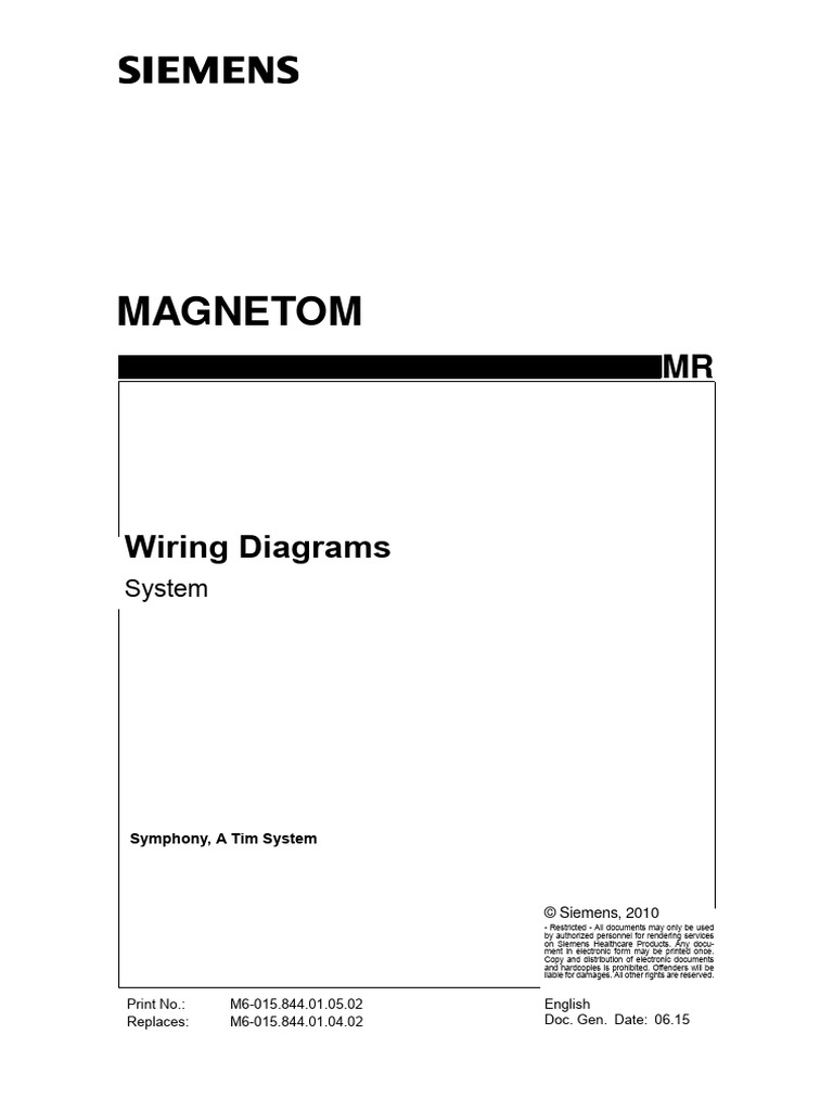 Siemens MRI 1.5T Symphony, A Tim System Wiring Diagrams System-M6-015 ...