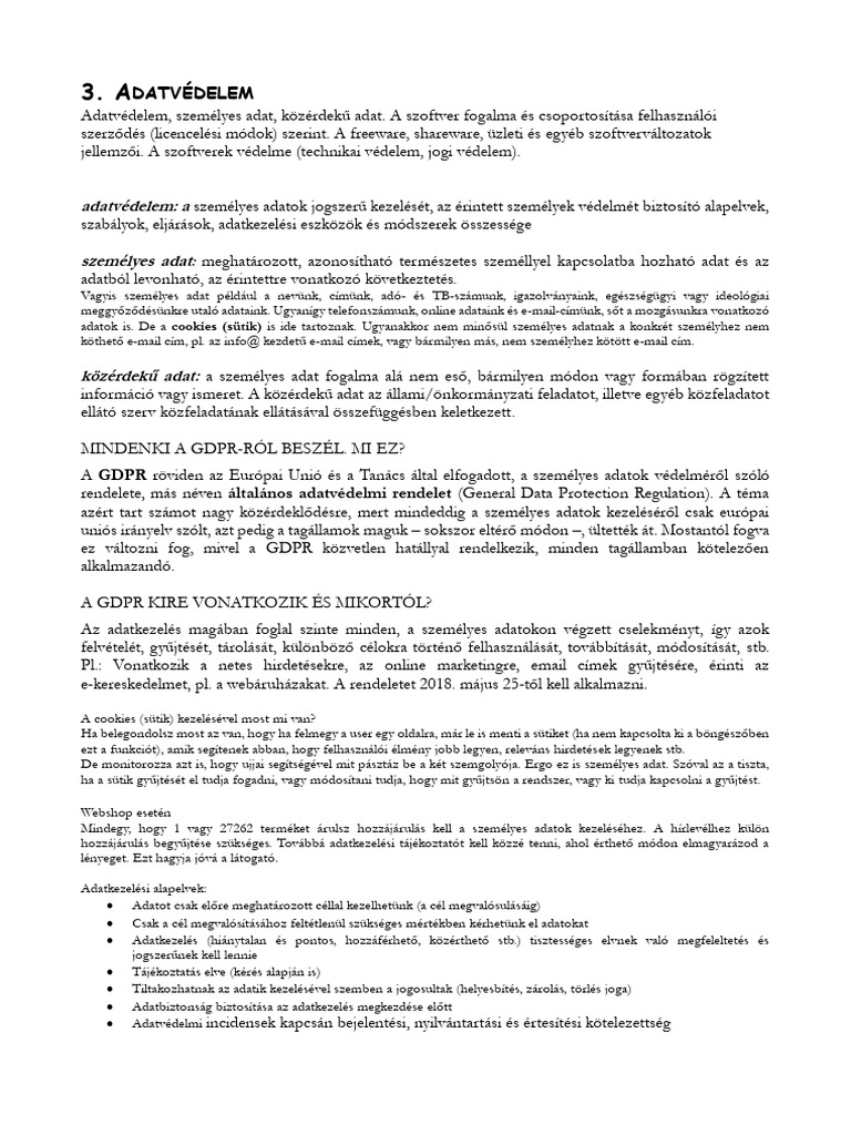 Informatika Érettségi 3. Tétel | PDF