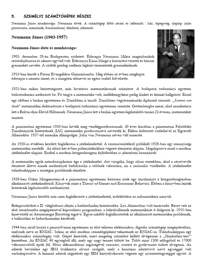 Informatika Érettségi 5. Tétel | PDF