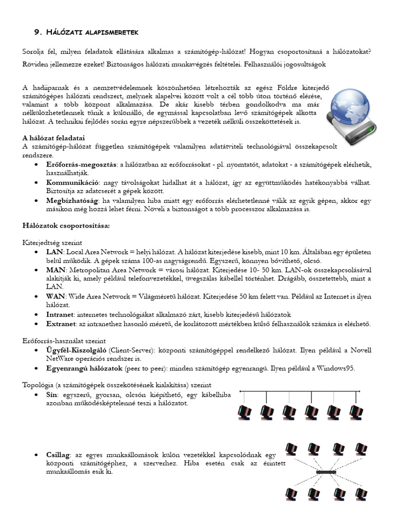 Informatika Érettségi 9. Tétel | PDF