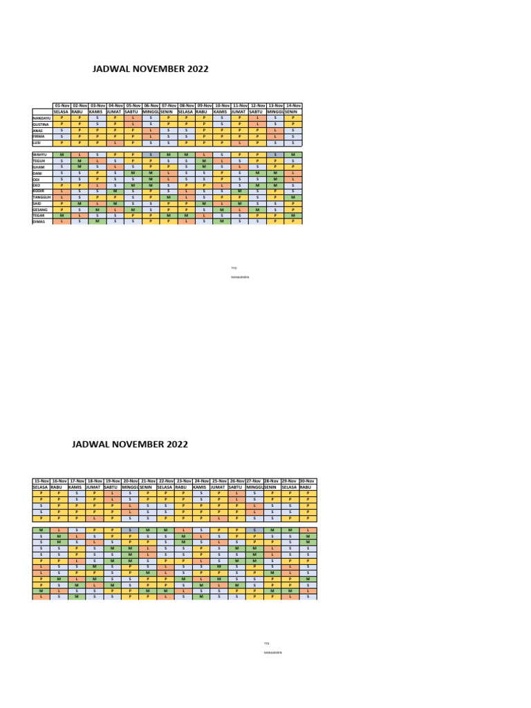 Jadwal November | PDF