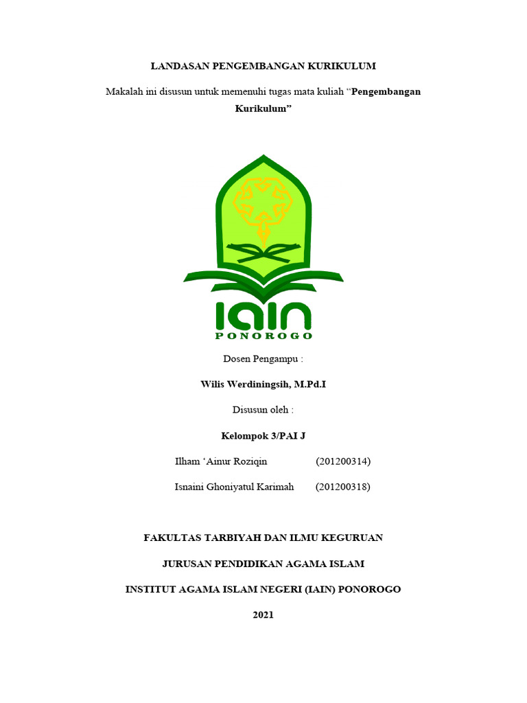 Landasan Pengembangan Kurikulum | PDF