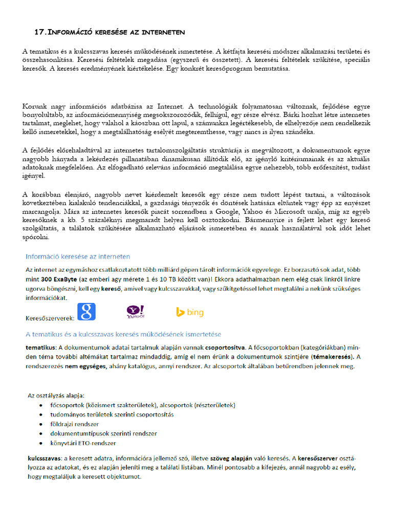 Informatika Érettségi 17. Tétel | PDF