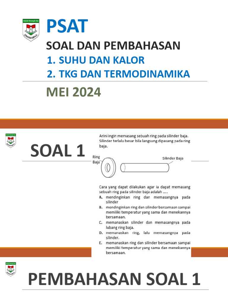 Xi Kel 2 Psat Suhu Kalor Dan Termodinamika v.1.0 | PDF