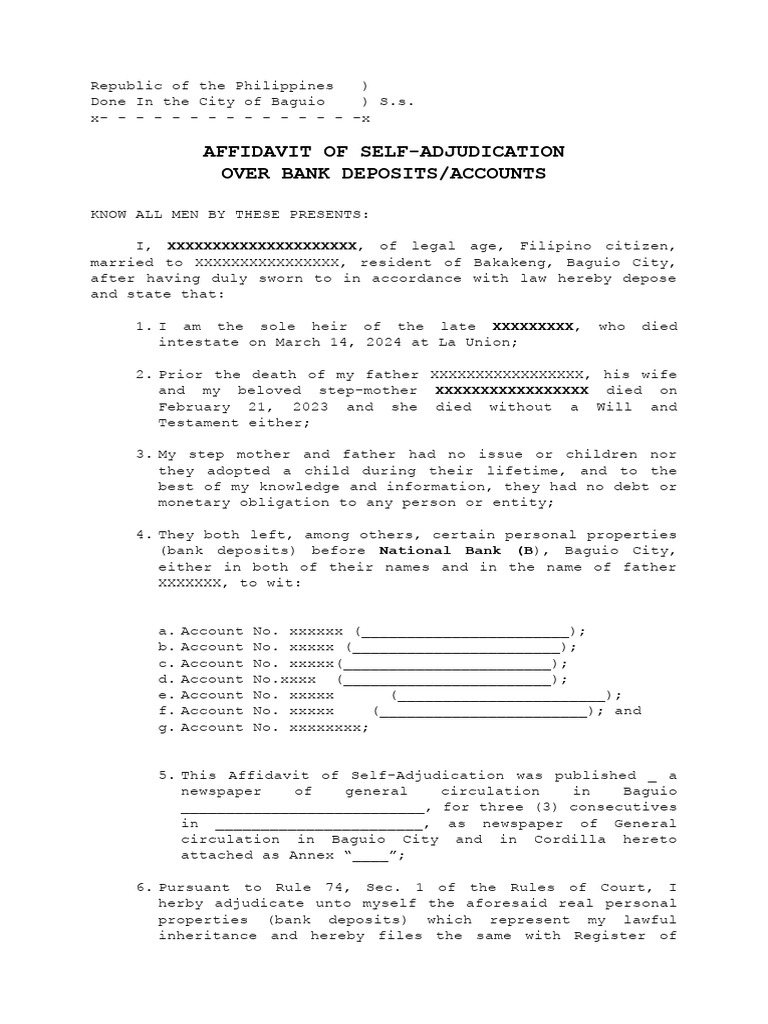 Affidavit of Self-Adjudication | PDF | Affidavit | Civil Law (Common Law)