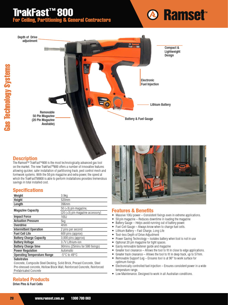 May Ban Dinh Ramset Trakfast 800 | PDF | Concrete | Steel