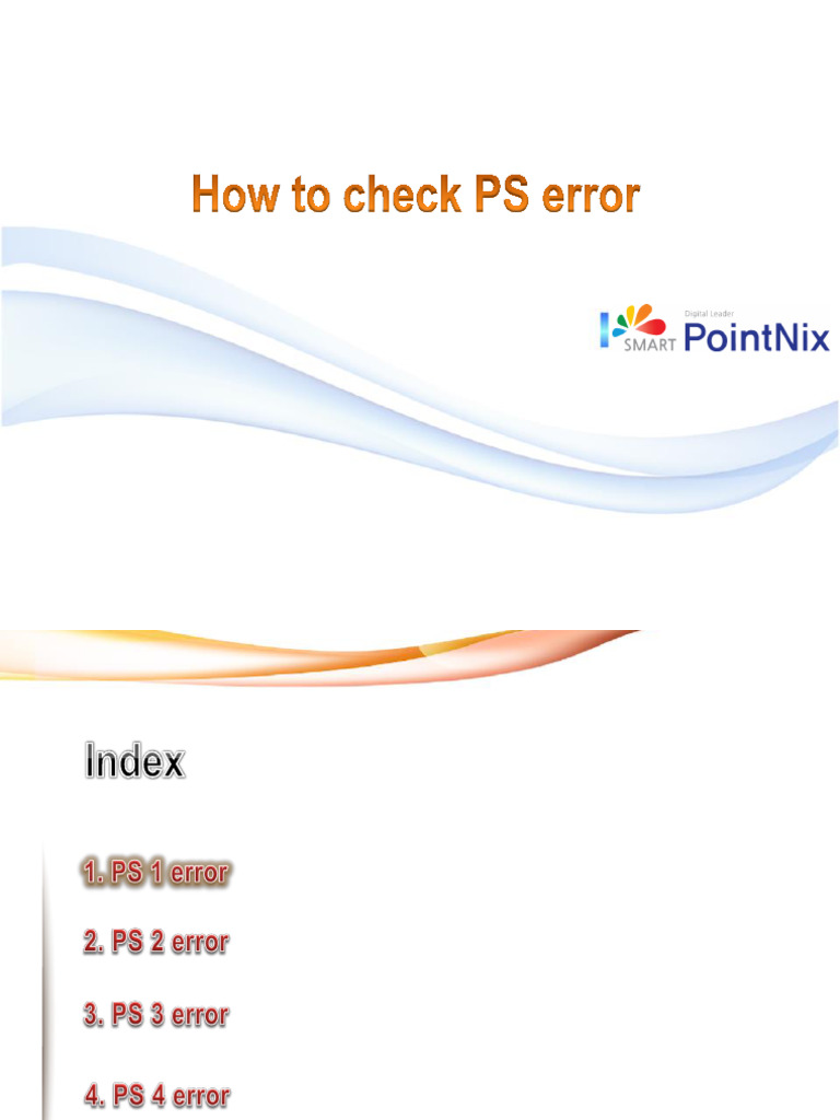 (Error) How To Check PS Error - New | PDF