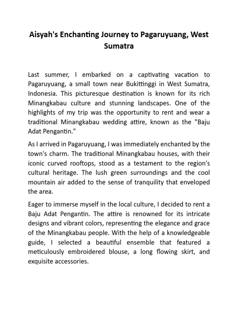 Aisyah Tugas Recount Text | PDF | Art