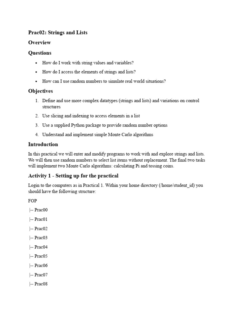 FOP_PRAC002_1 | PDF | String (Computer Science) | Control Flow