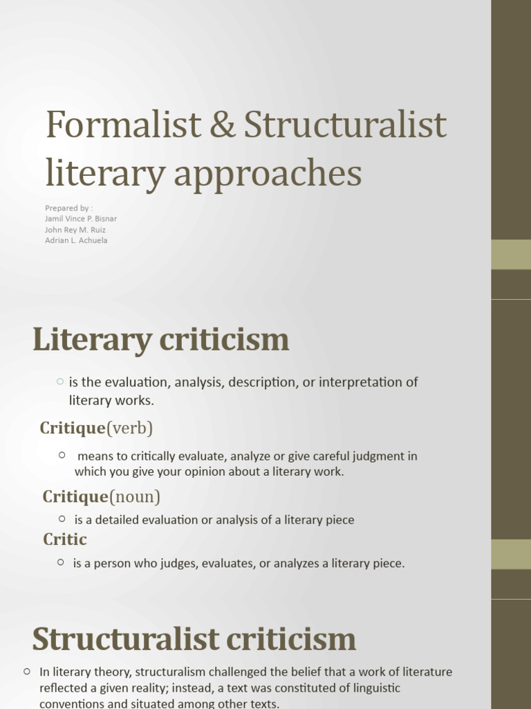 Formalist Structuralist | PDF | Poetry
