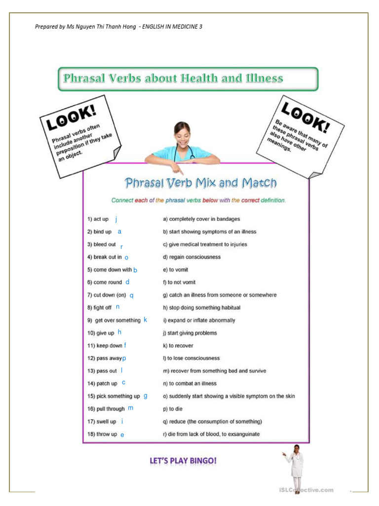 Unit 8 - Exercises On Phrasal Verbs | PDF | English Language | Health ...