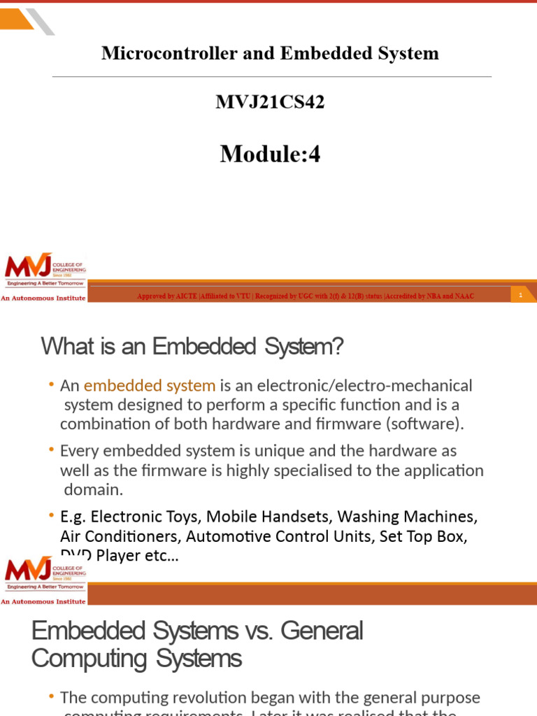 MVJ21CS42 Module 4 | PDF | Microcontroller | Random Access Memory