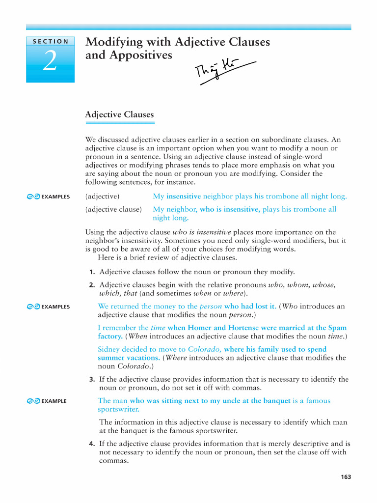 Modifying With Adjective Clauses and Appositives | PDF