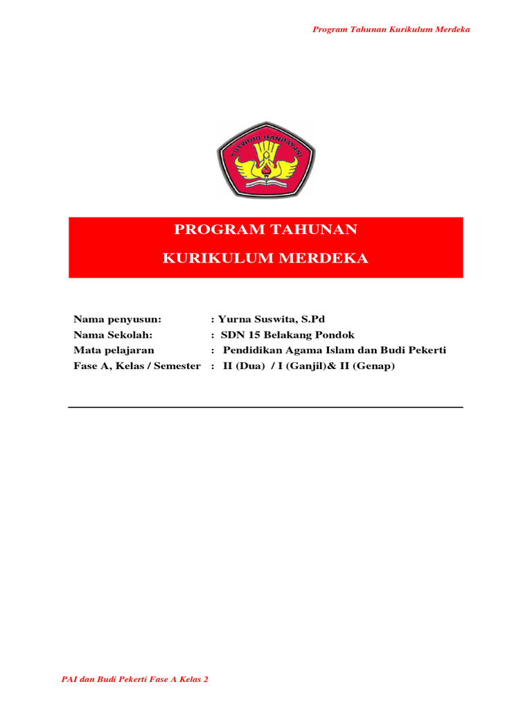 Prota Pai BP Kelas 2 | PDF | Agama & Spiritualitas