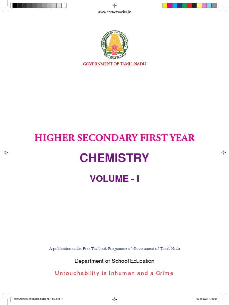 Tamil Nadu 11th Grade Chemistry Guide | PDF | Mole (Unit) | Chemistry