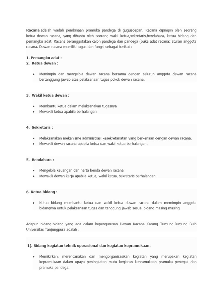 Struktur Racana Pandega | PDF | Agama & Spiritualitas