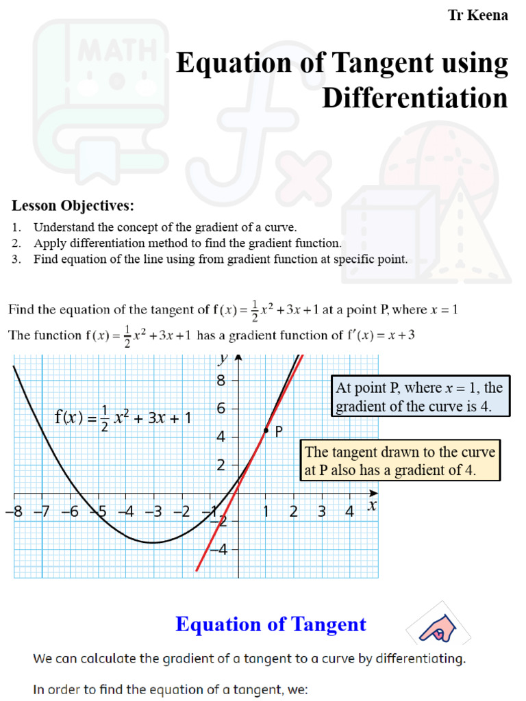 Lesson 4 Equation of Tangent | PDF