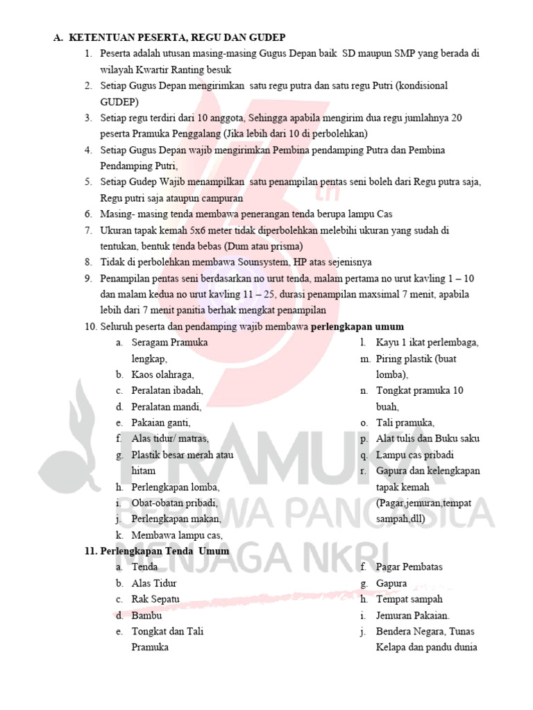 Juknis Kegiatan Kemah | PDF