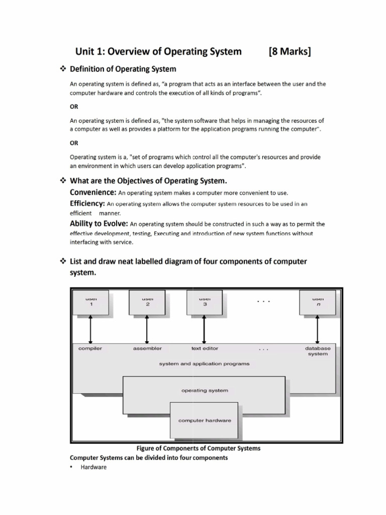 Unit 1-Overview of Operating System | PDF