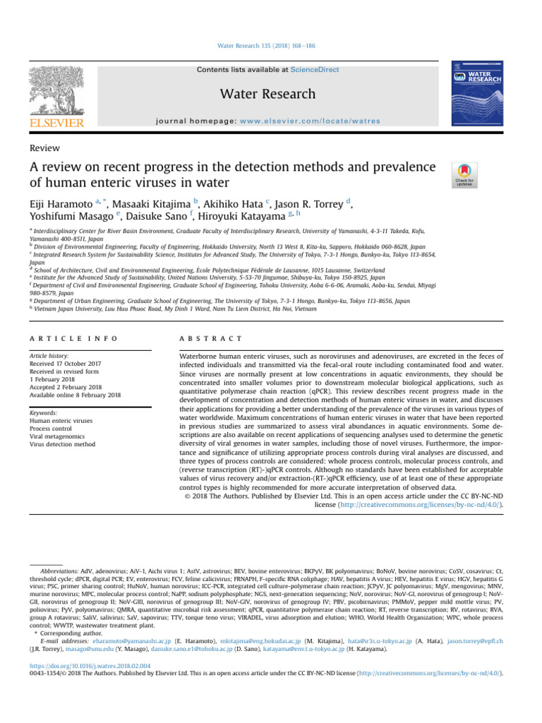 Haramoto 2018 | PDF | Real Time Polymerase Chain Reaction | Reverse ...