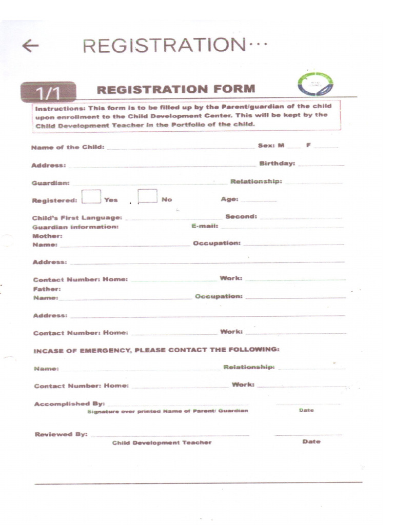 Registration Form - CDW | PDF