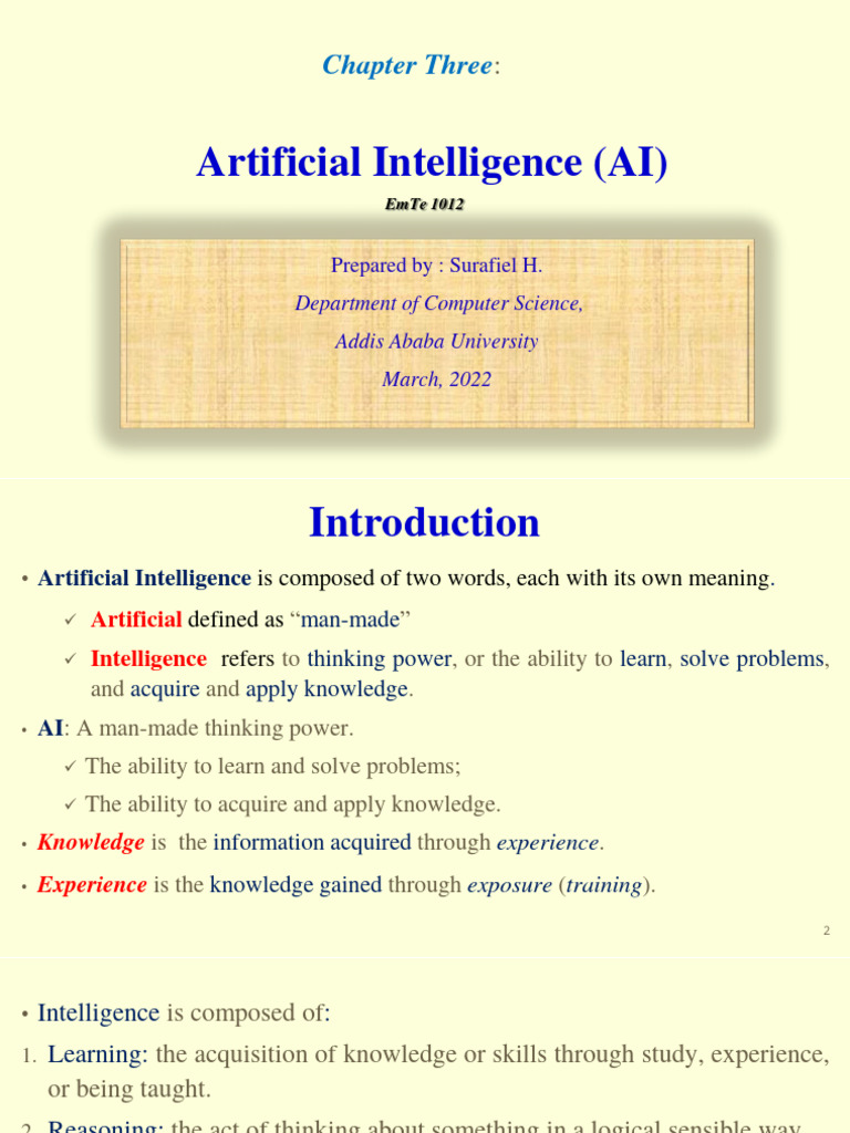 Chapter 3 - Artificial Intelligence | PDF | Artificial Intelligence | Intelligence (AI) & Semantics