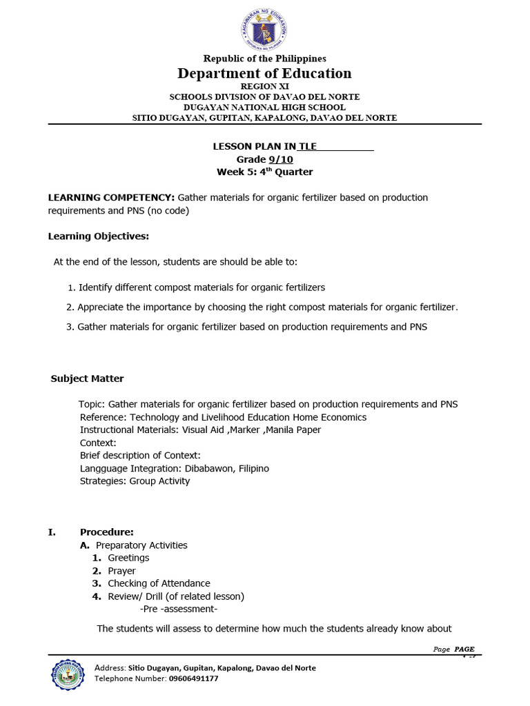 DLP Organic Agriculture Module 4 | PDF | Compost | Decomposition