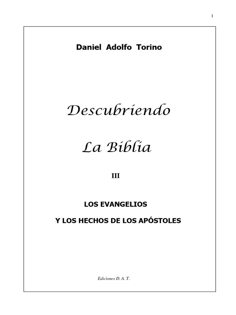 Descubriendo La Biblia III - Los Evangelios - 2019 | PDF | Biblia | Jesús