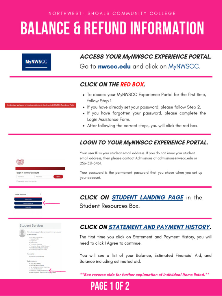 NWSCC Balance & Refund Guide | PDF | Password