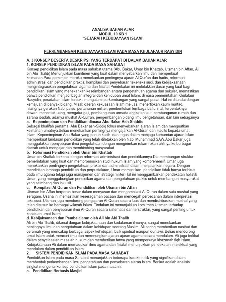 Analisa Bahan Ajar Modul 10 | PDF