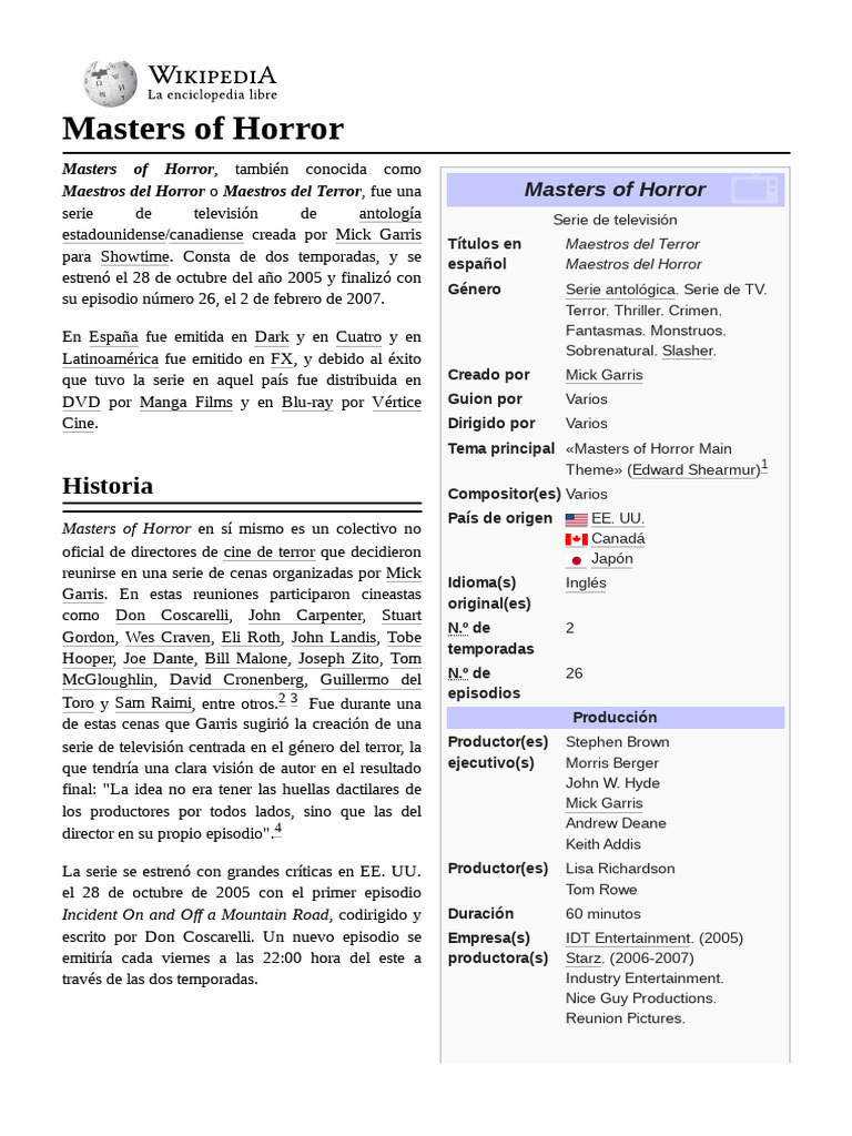 Masters of Horror | PDF