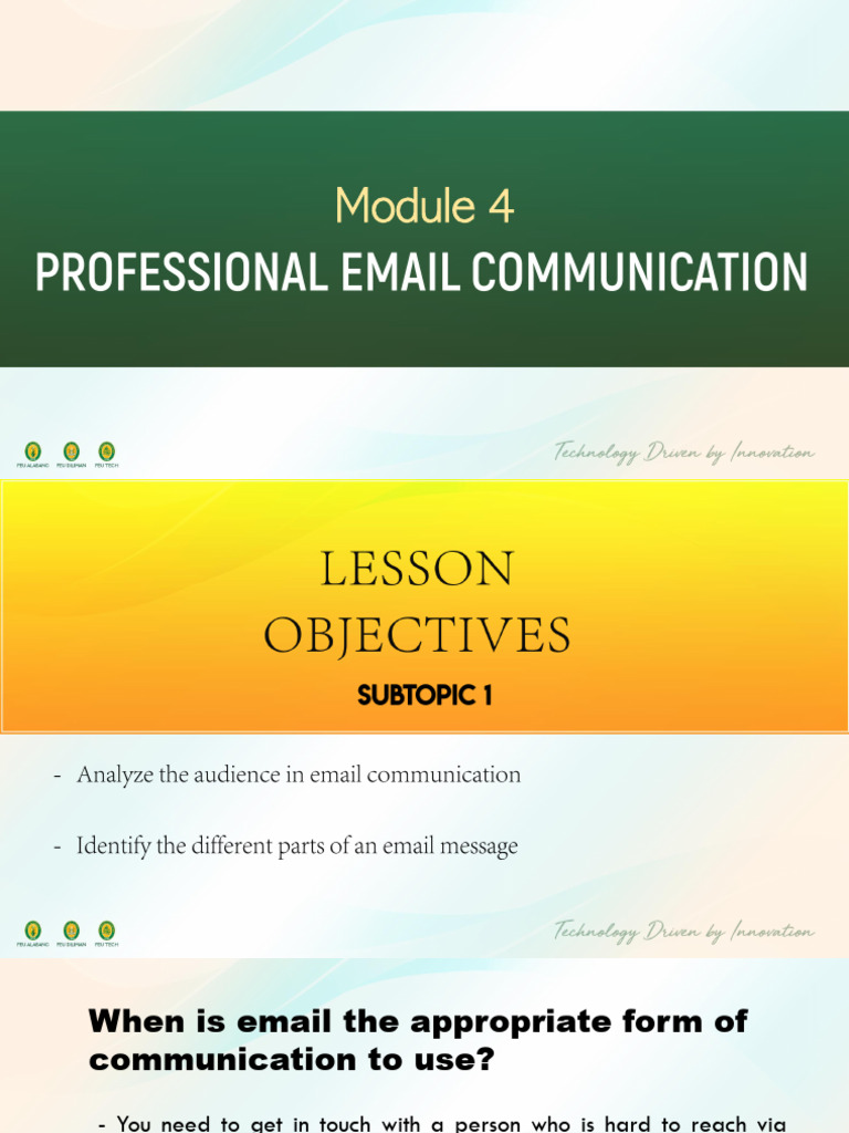 (M4 - MAIN) Professional Email Communication | PDF | Cyberspace | Internet