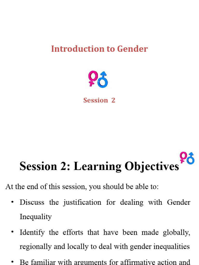 Intro To Gender - Session 2 - 2021 | PDF | Gender Studies | Gender Equality