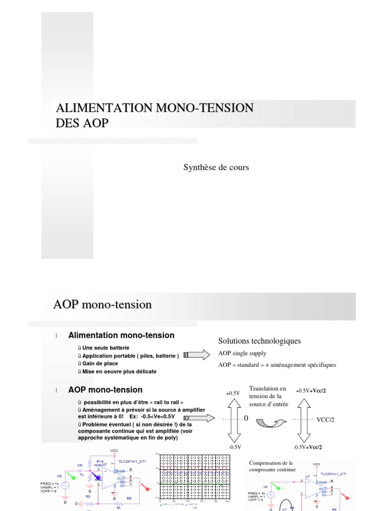 Alimentation Mono pour AOP | PDF | Amplificateur opérationnel ...
