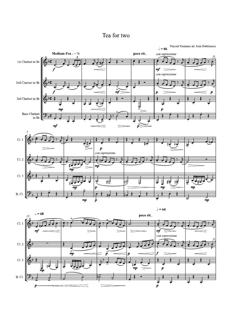 Tea For Two - 4cl - Full Score | PDF