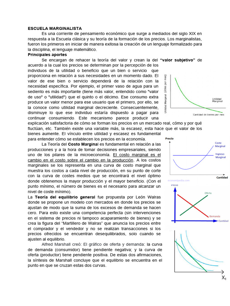 Teoría Marginalista: Valor y Precios | PDF | Oferta y demanda | Precios