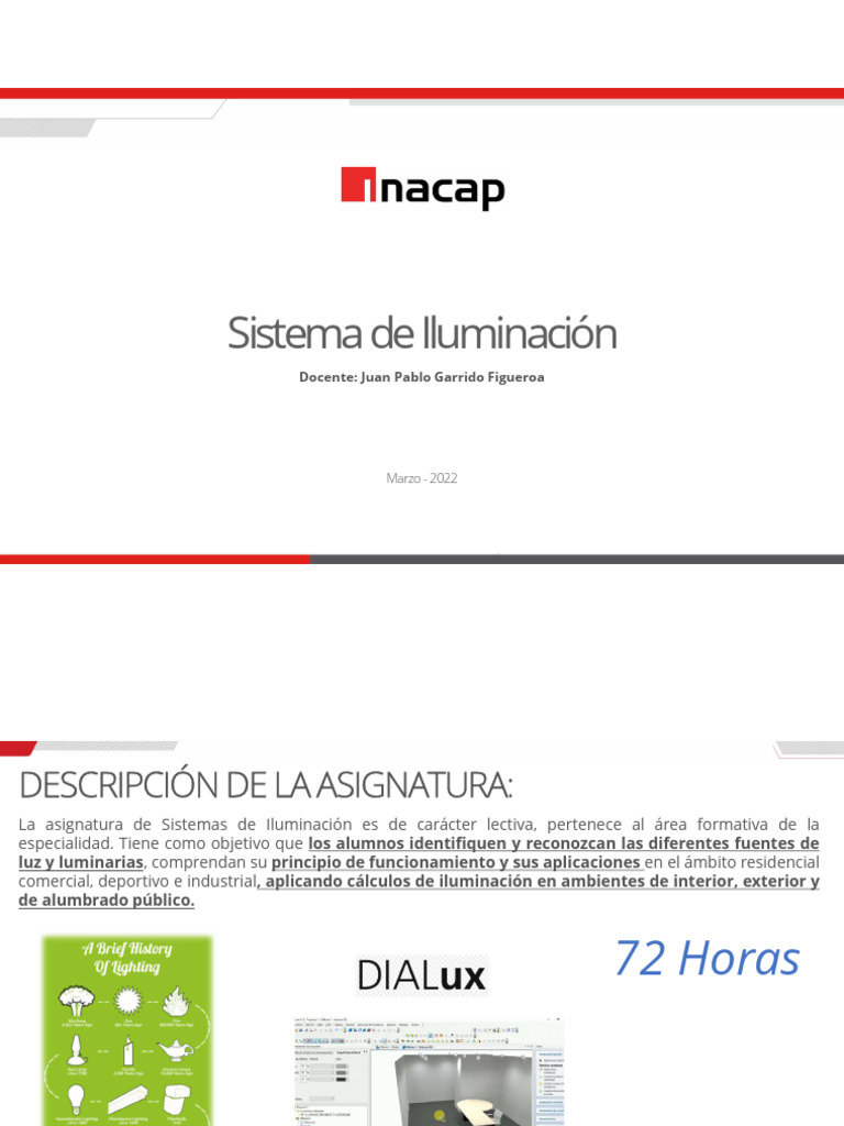 Clase 1 - Sistemas de Iluminación | PDF | Encendiendo