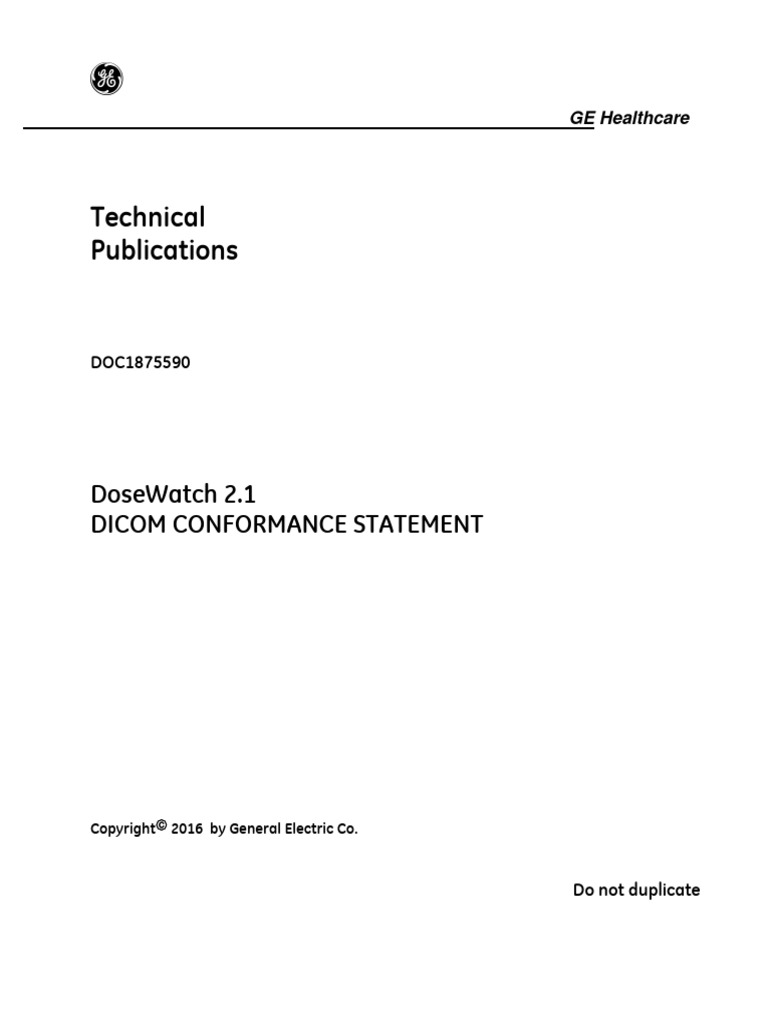 Operability Dicom Dose Management Gehc Dicom Conformance Dosewatch 2 1 ...