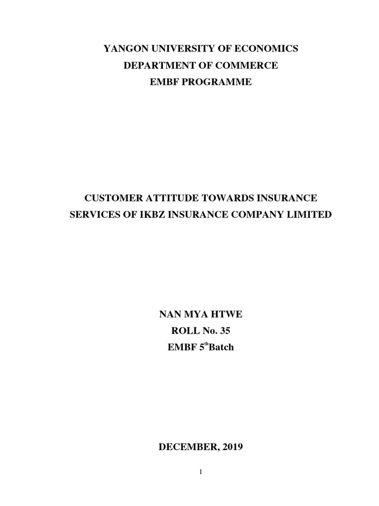 EMBF Thesis: IKBZ Insurance Analysis | PDF | Attitude (Psychology ...