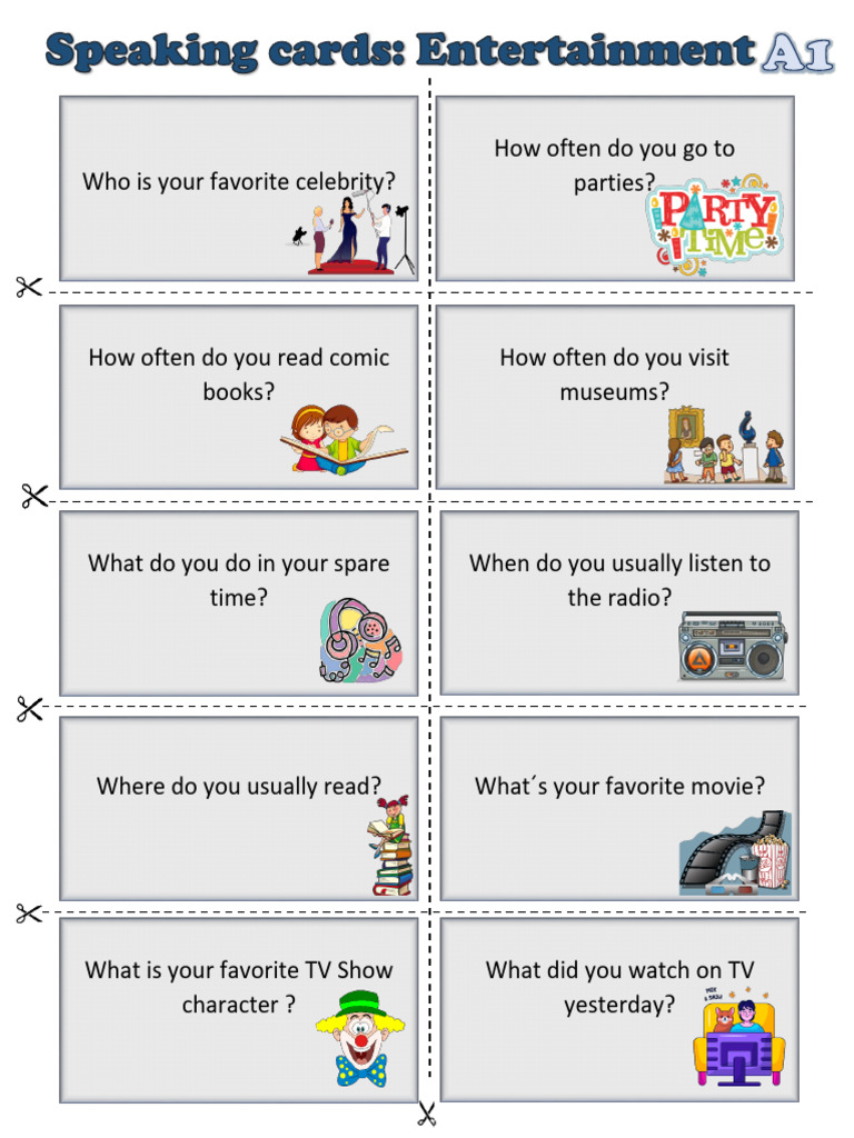 Cards Conversation Questions A1 Entertainment | PDF