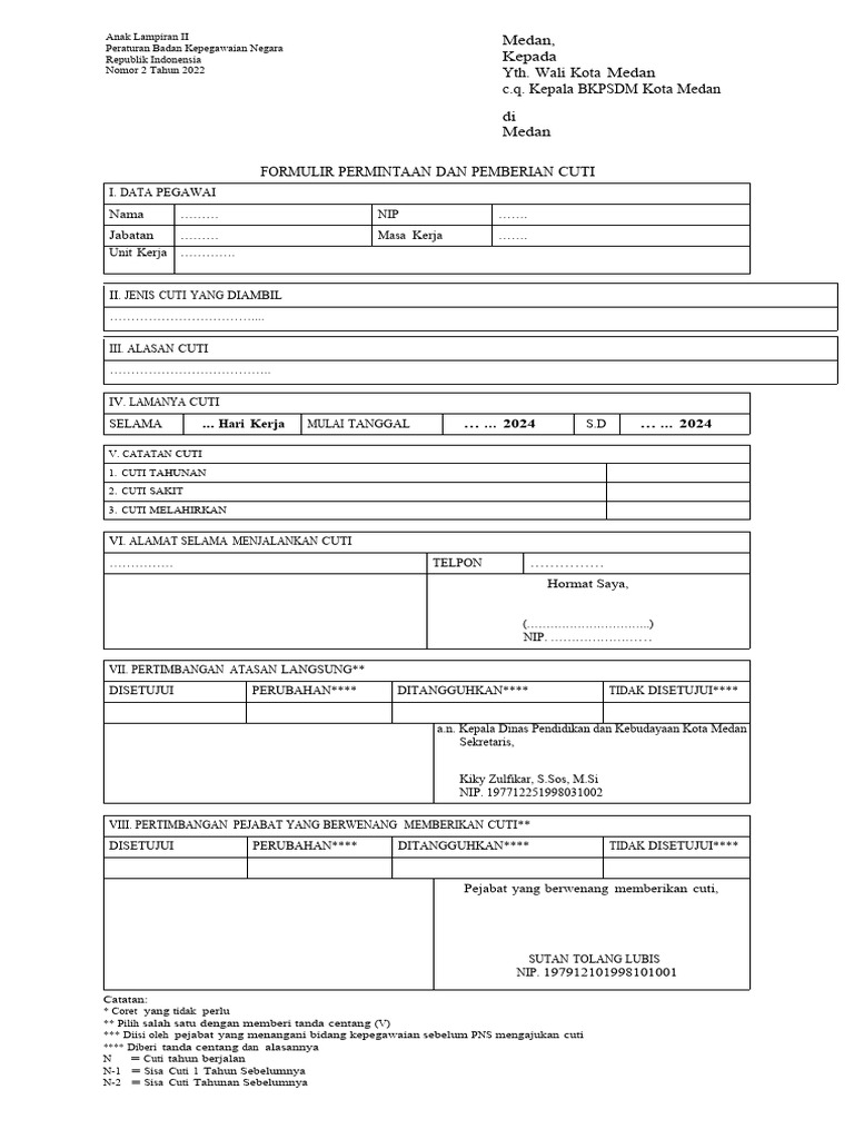 Form Cuti Baru PPPK | PDF