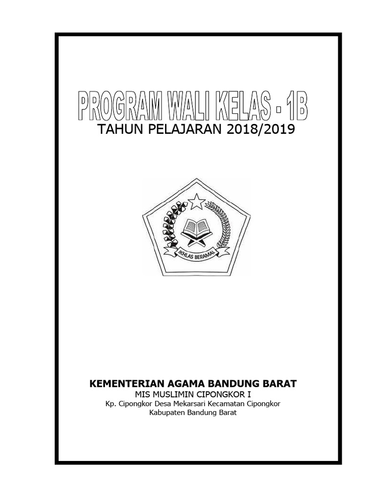 Program Kerja Wali Kelas 1 | PDF