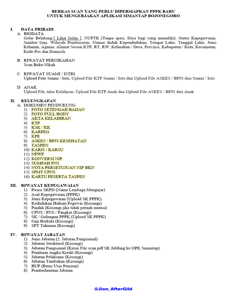 Berkas Scan Yang Perlu Dipersiapkan PPPK Baru Untuk Mengerjakan Aplikasi Simantap Bojonegoro ...