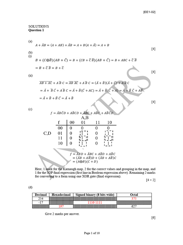 Digital Electronics and Computer Architecture ELEC40003 SOLUTIONS | PDF | Central Processing ...
