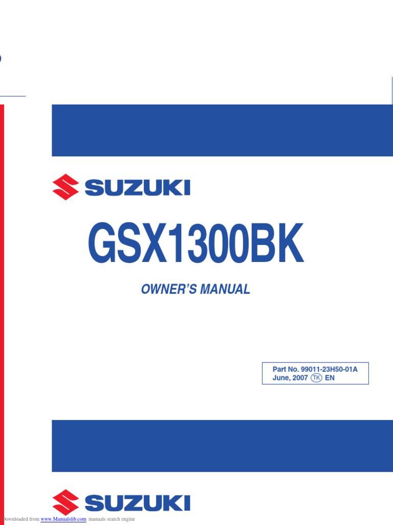GSX 1300 BK | PDF | Motorcycle | Manual Transmission