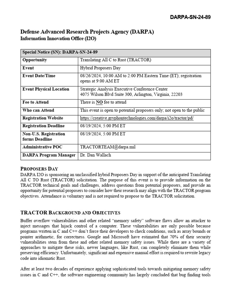 Darpa SN 24 89 | PDF | Computer Programming | Computing