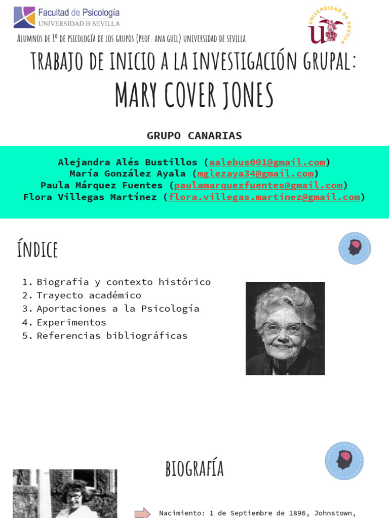 Aportaciones de Mary Cover Jones en Psicología | PDF | Sicología ...