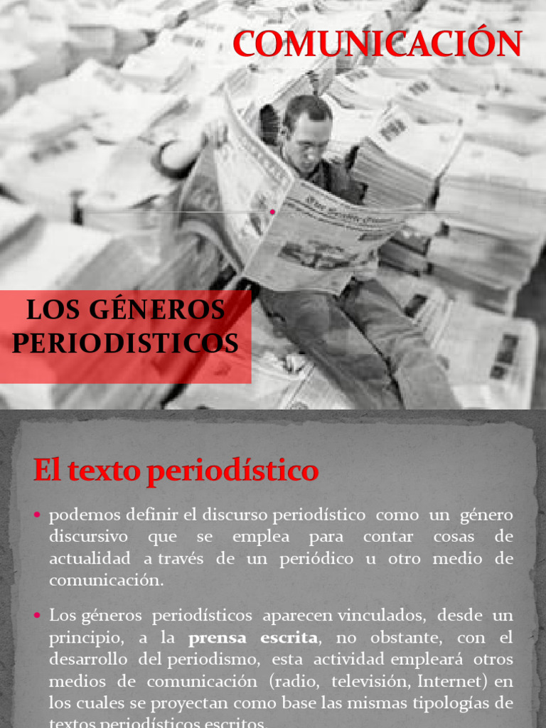 Los Géneros Periodísticos | PDF | Periodismo | Comunicación humana