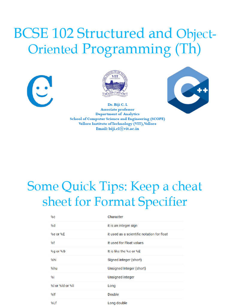 WINSEM2023-24 BCSE102L TH VL2023240501141 2024-01-05 Reference-Material-I | PDF | Integer ...
